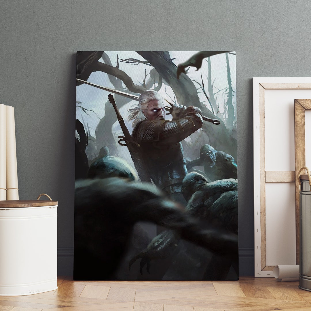 The Witcher 3 Wild Hunt Poster, Geralt of Rivia Wall Art, Rolled Canvas ...