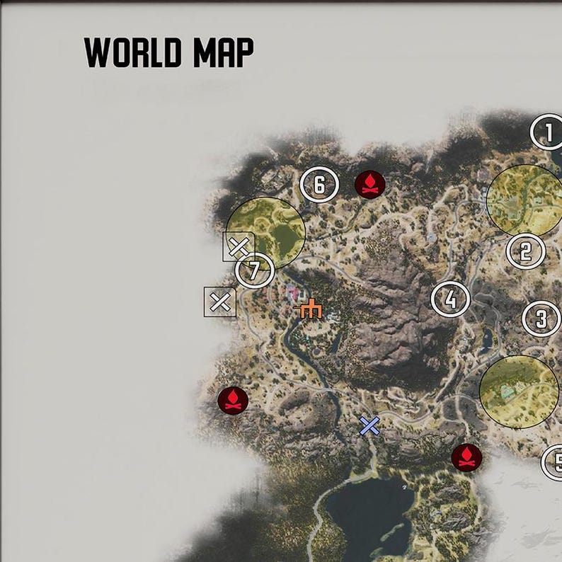 Days Gone Map Poster | Map of Oregon Wall Art | Game Canvas Print - Etsy