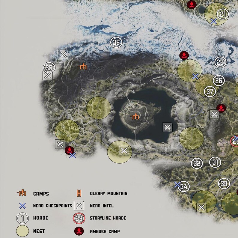 Days Gone Map Poster | Map of Oregon Wall Art | Game Canvas Print - Etsy