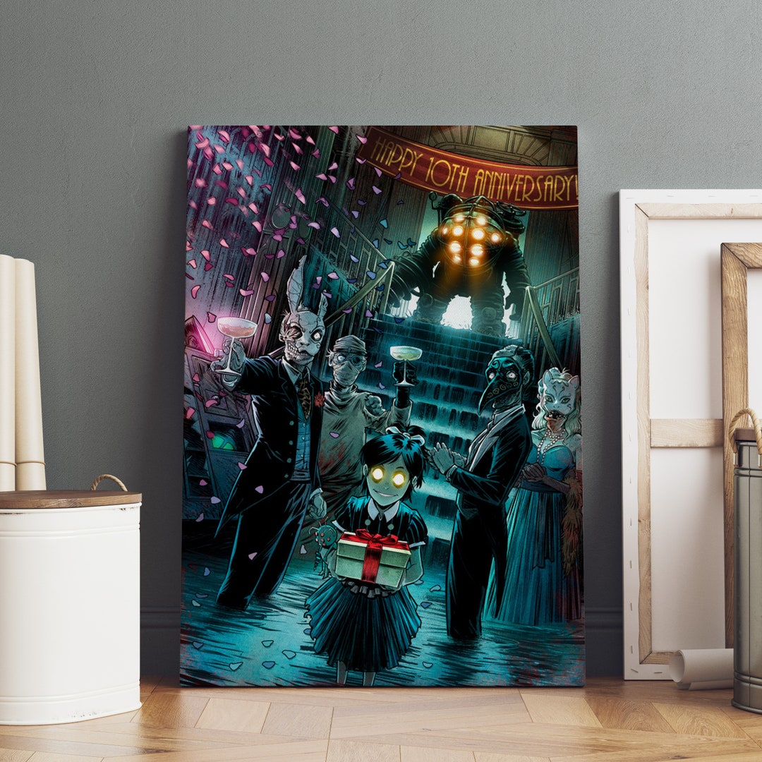 Bioshock Poster, Rapture & Columbia Wall Art, Rolled Canvas Print, Game ...