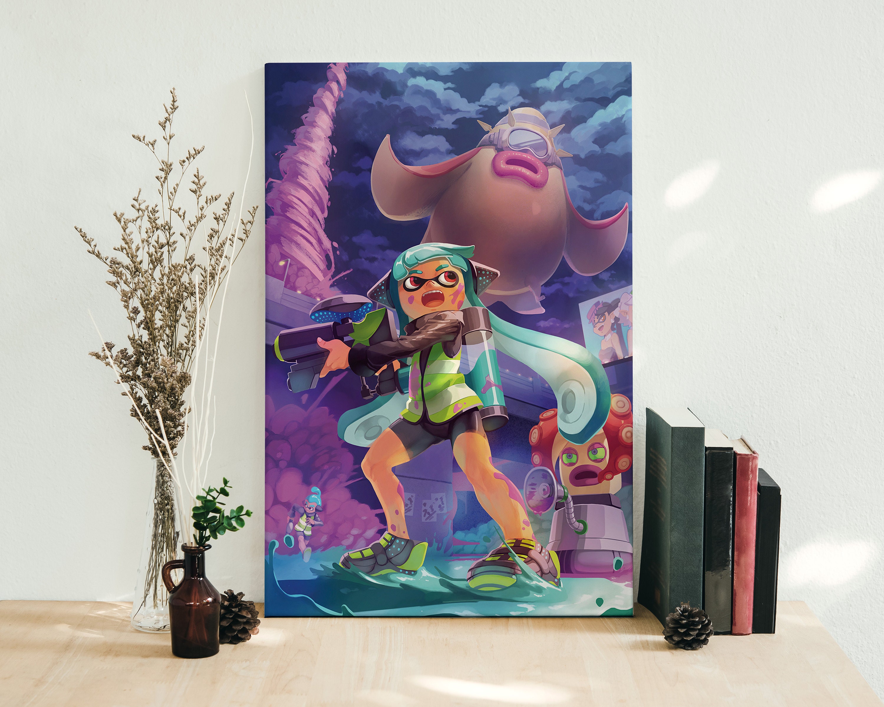 Splatoon Poster Inklings Wall Art Rolled Canvas Print Game - Etsy