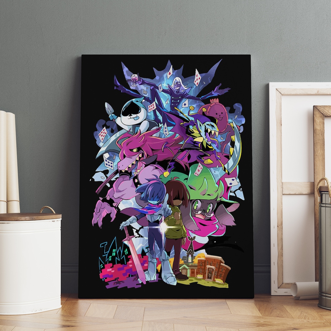Deltarune Poster, Spamton Wall Art, Premium Canvas Print, Game Fan Gift ...
