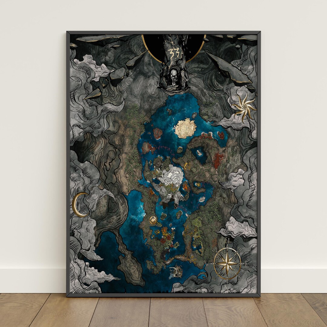 Expedition 33 Map Poster | Clair Obscur Continent Wall Art | Game ...