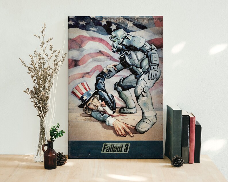Fallout Propaganda Poster, New Vegas Wall Art, Premium Canvas Print ...