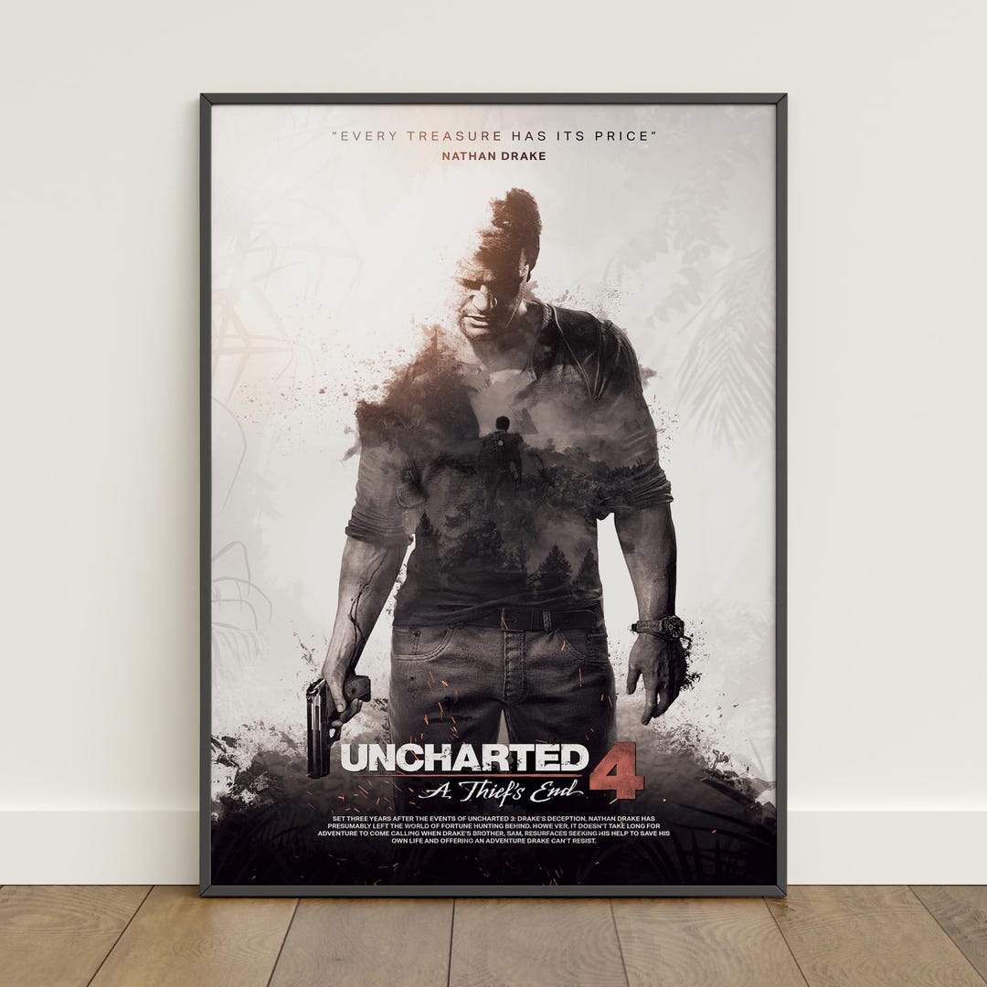 Uncharted Poster | Nathan Drake Wall Art | Game Canvas Print #2 - Etsy