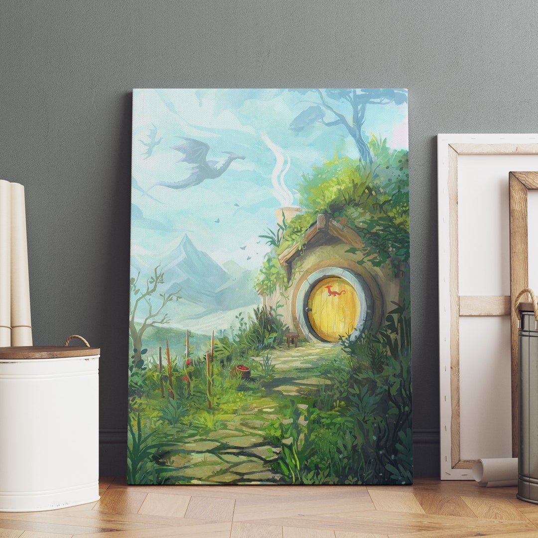 The Shire Poster, Lord of the Rings Wall Art, Premium Canvas Print ...