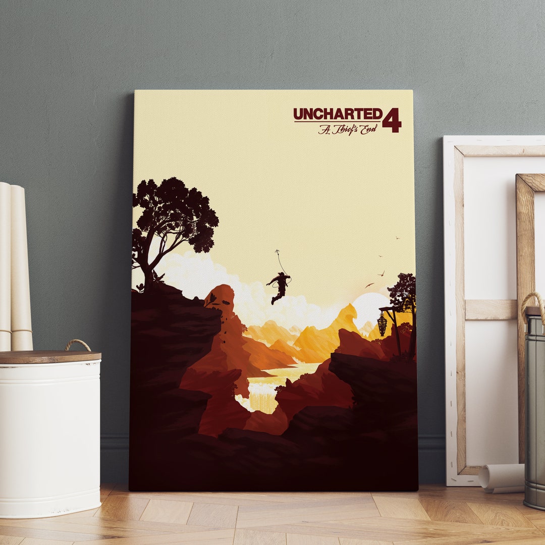 Uncharted Poster, Nathan Drake Wall Art, Premium Canvas Print, Game Fan ...