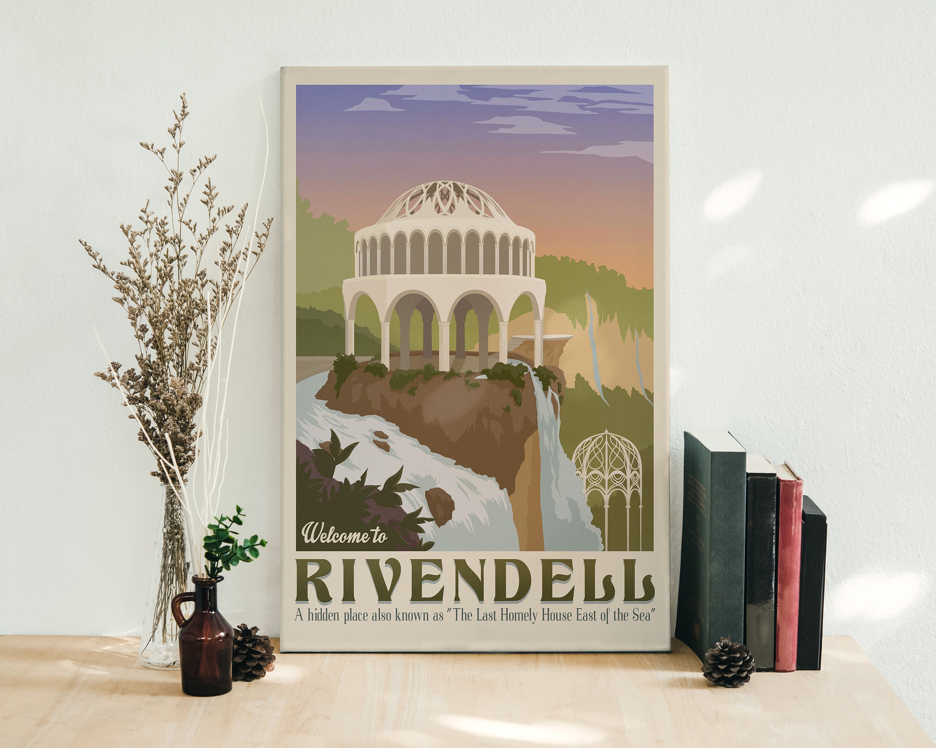 Rivendell Poster, Lord of the Rings Wall Art, Premium Canvas Print ...