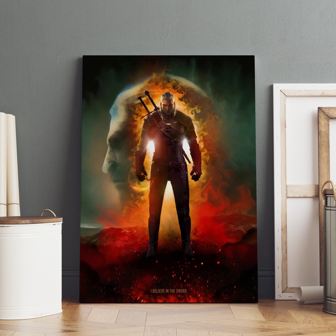 The Witcher 3 Wild Hunt Poster, Geralt of Rivia Wall Art, Rolled Canvas ...