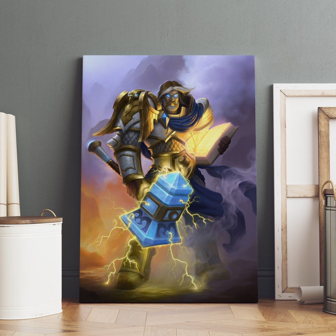 Hearthstone Poster, Uther the Lightbringer Wall Art, Rolled Canvas Print, Game Poster Gift - Etsy