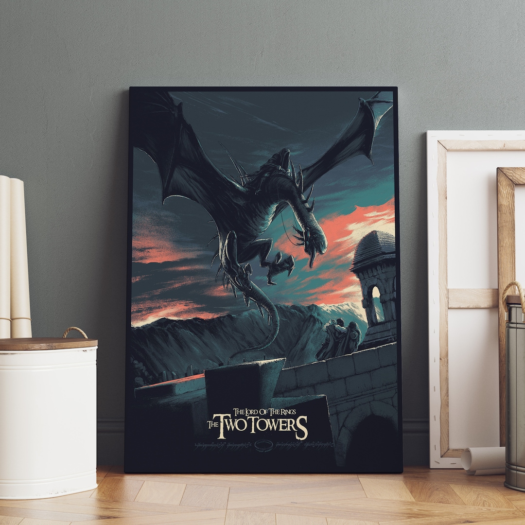 Lord of the Rings Poster, the Two Towers Wall Art, Premium Canvas Print ...
