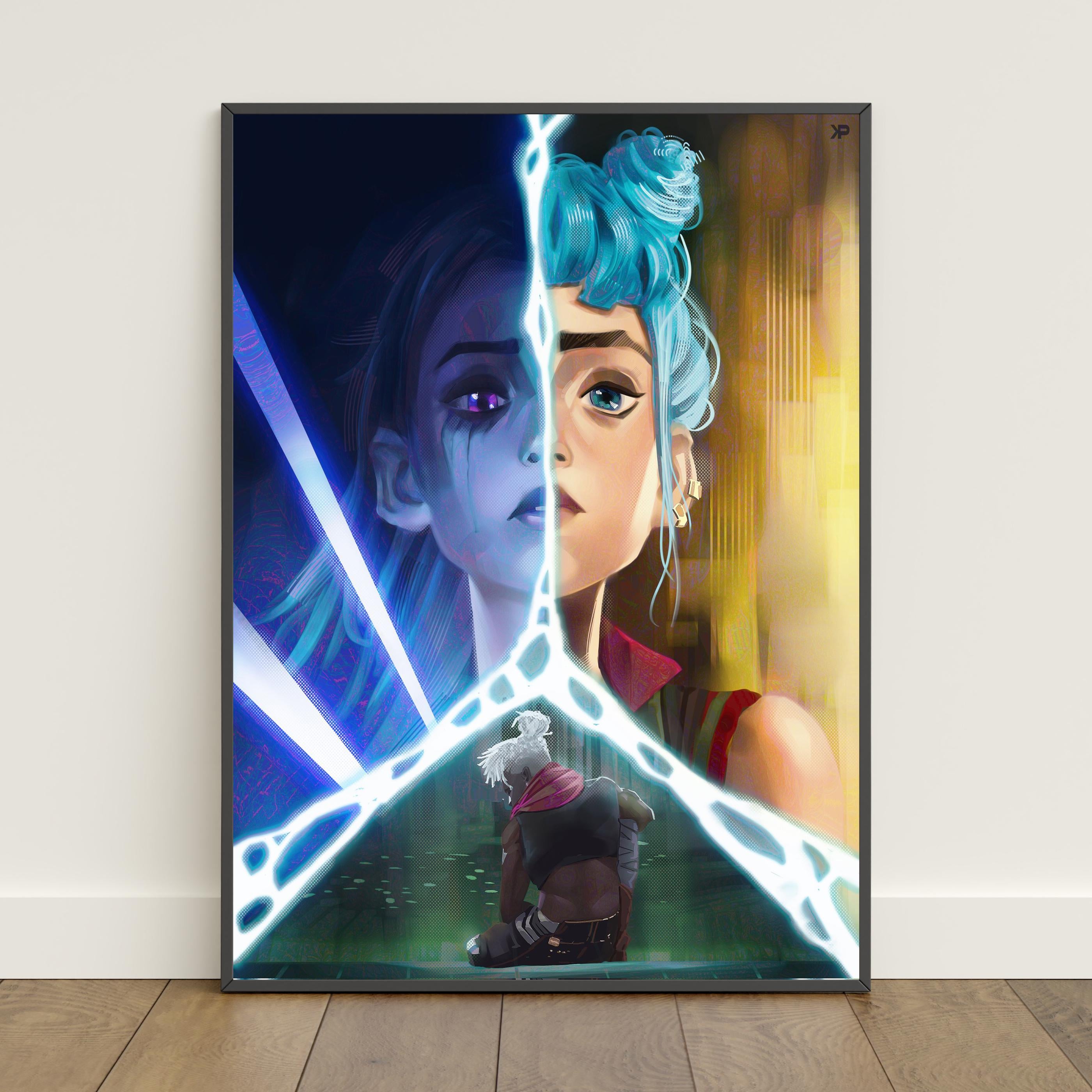 Arcane Poster | Jinx and Ekko Love Wall Art | TV Show Canvas Print #6 ...