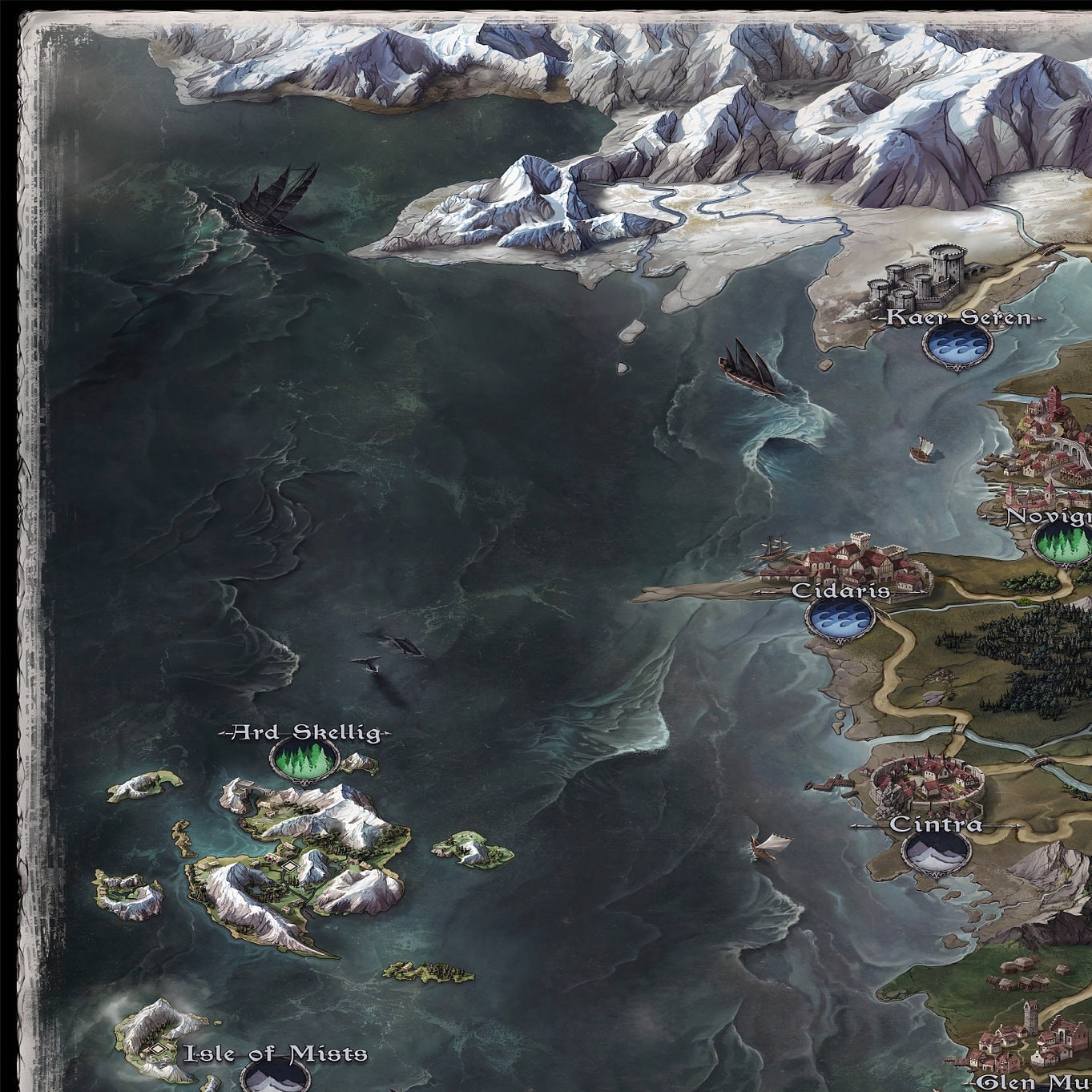 The Witcher Old World Map Poster, Nilfgaard Wall Art, Rolled Canvas ...