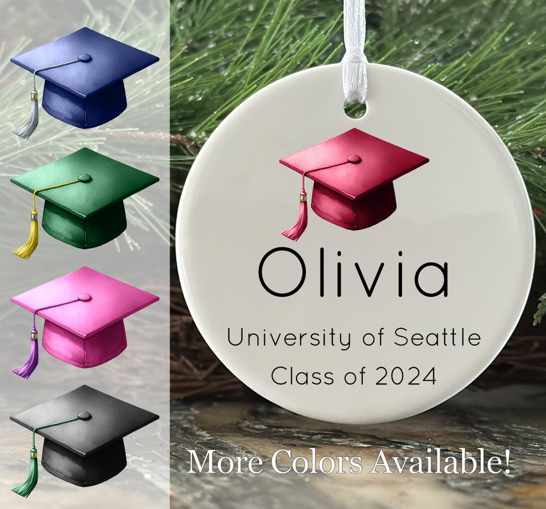 Personalized Colored Graduation Cap Ornament, Custom Graduation ...
