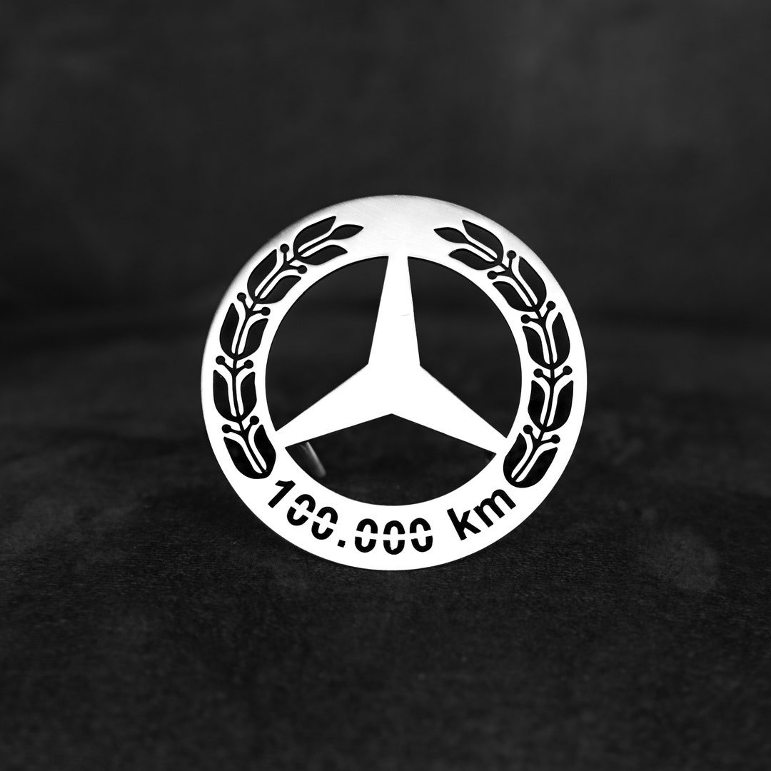 Mileage 100.000 Km Grill Emblem Badge for Classic Mercedes W123 W124 ...