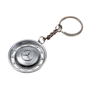 Top Quality Hubcap Mercedes Keychain Keyring Chome Alloy Wheel Old ...
