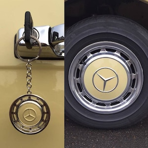 Vintage Mercedes Benz W123 Hubcap Keychain Classic Car Accessory Gift ...