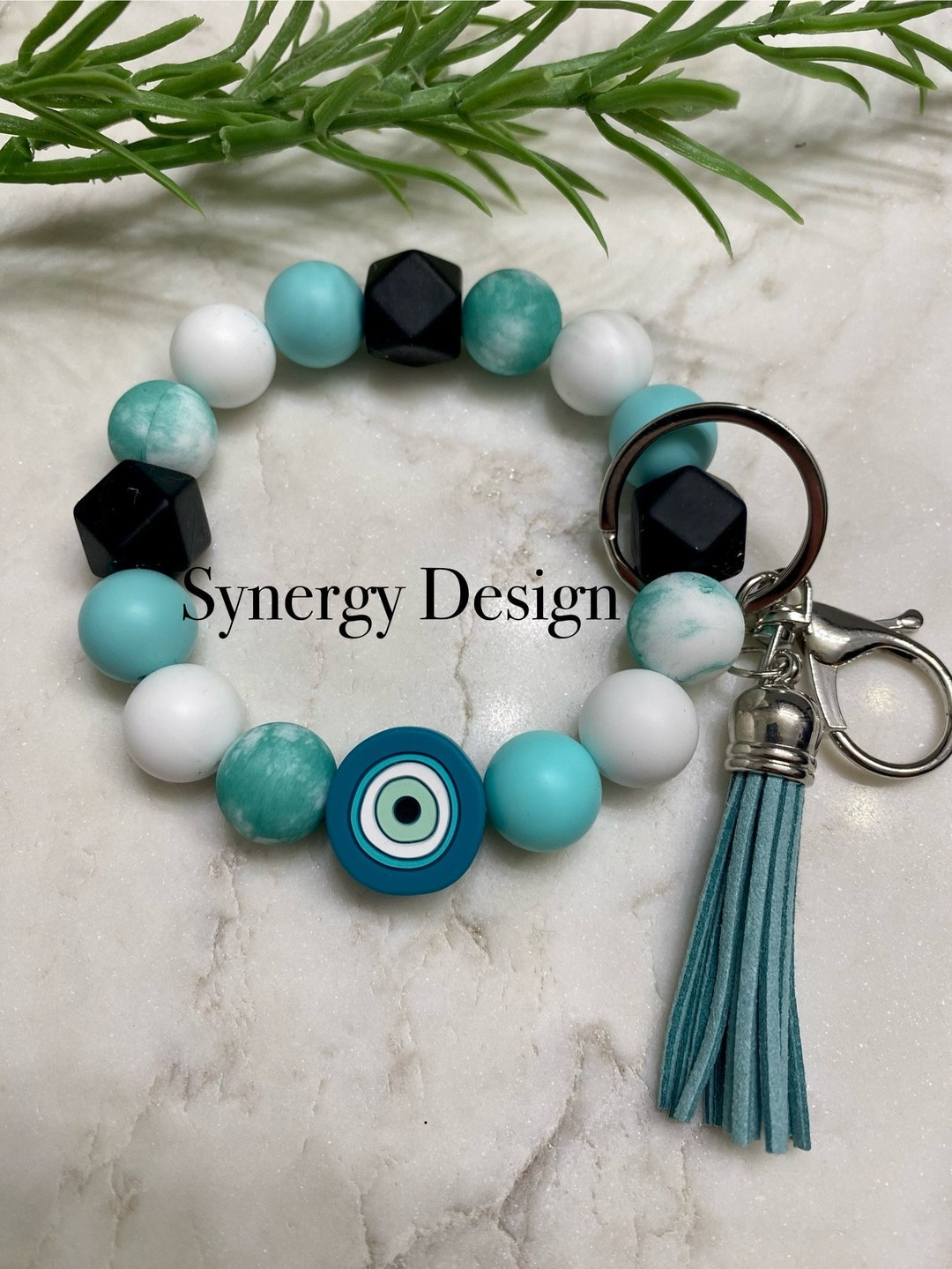 Wristlet Keychains Stretchy Keychain/custom Keychain/silicone Beaded ...