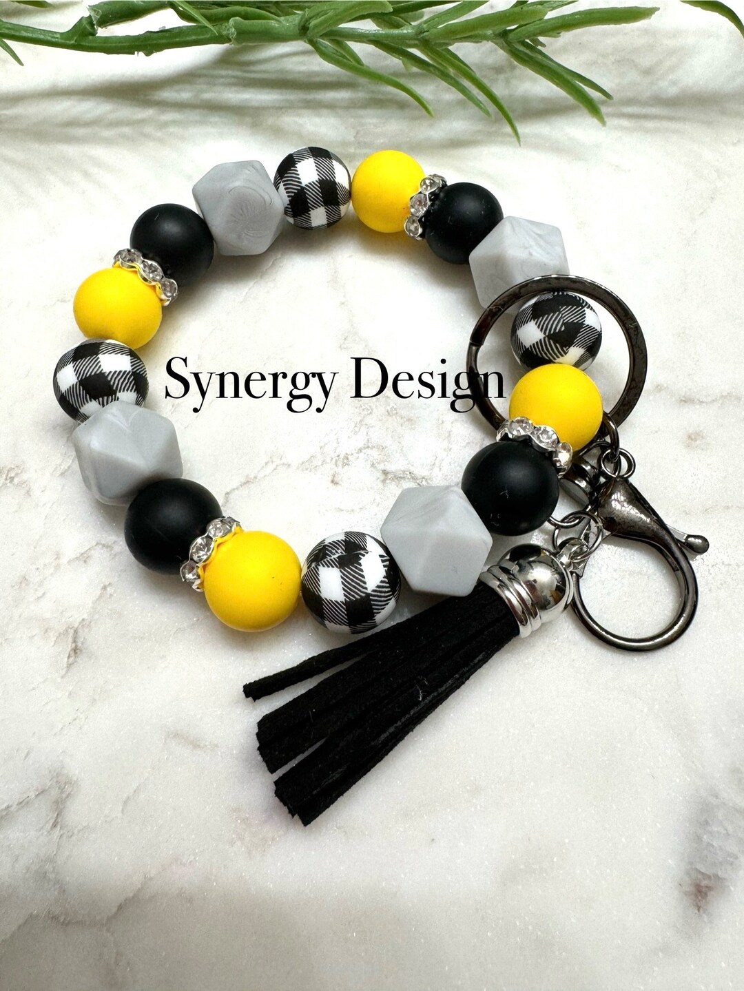 Wristlet Keychains- Stretchy Keychain/custom Keychain/silicone Beaded ...