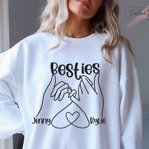 Custom Besties Sweatshirt, Custom Best Friend Gift, Girl's Personalized ...