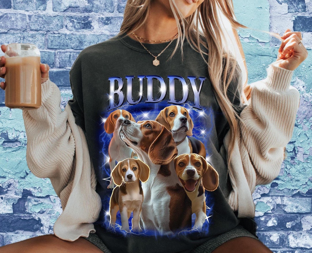 Custom Bootleg Rap Pet Shirt, Personalized Dog Shirt, Retro Pet Photo ...