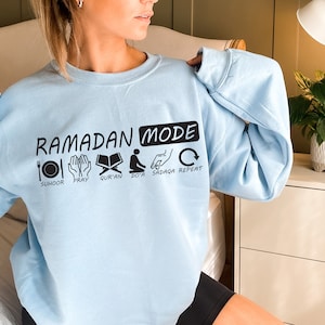 Ramadan Mode Sweatshirt, Ramadan Shirts, Ramadan Kareem Shirt, Muslim ...
