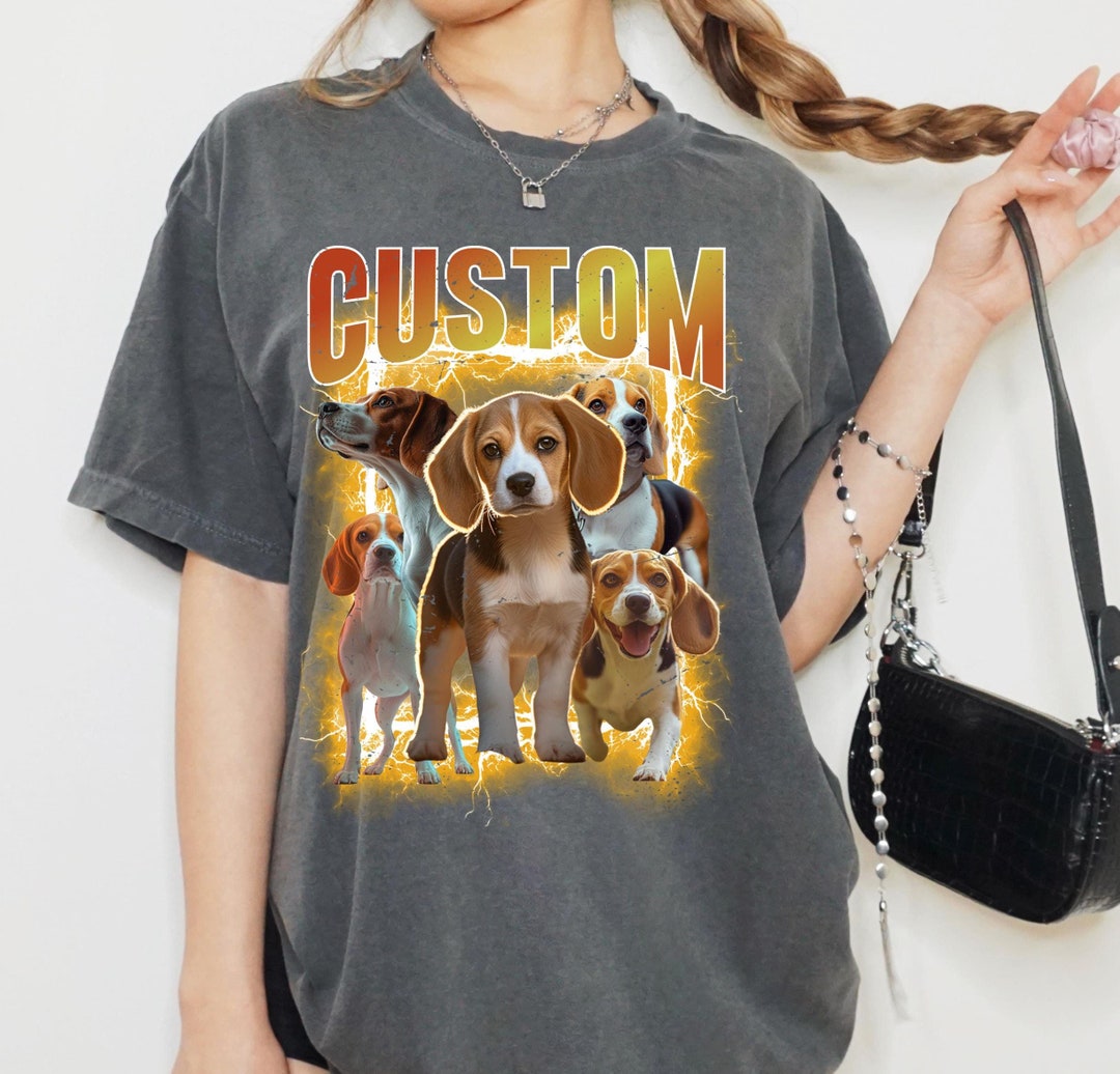 Custom Retro Photo Bootleg Dog Shirt Comfort Colors Vintage Pet Shirt ...