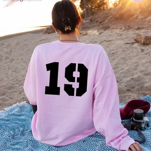 Custom Number Hoodie, Personalized Birthday Shirt, Gift for Bff,19th ...