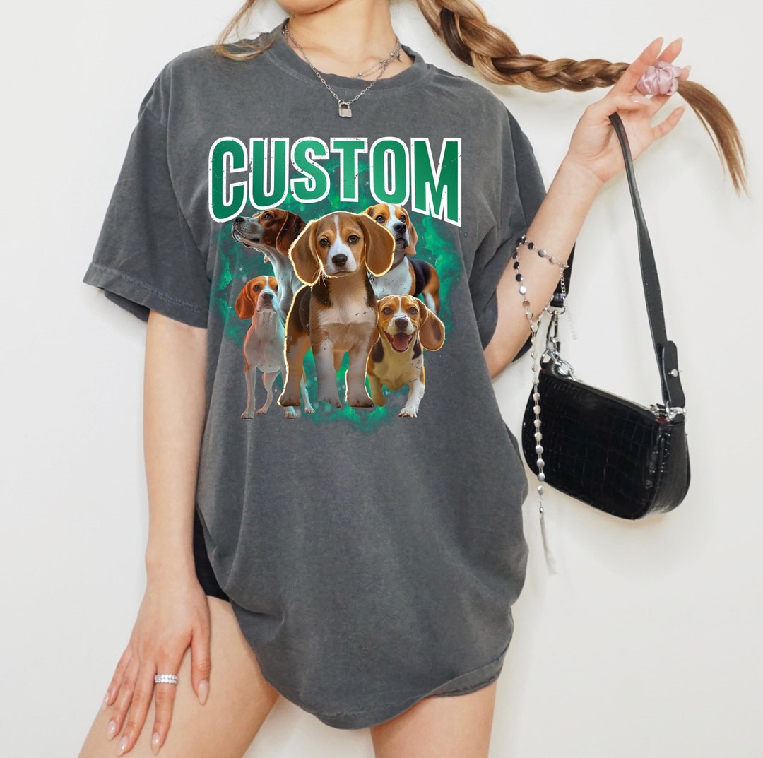 Custom Retro Photo Bootleg Dog Shirt Comfort Colors Vintage Pet Shirt ...