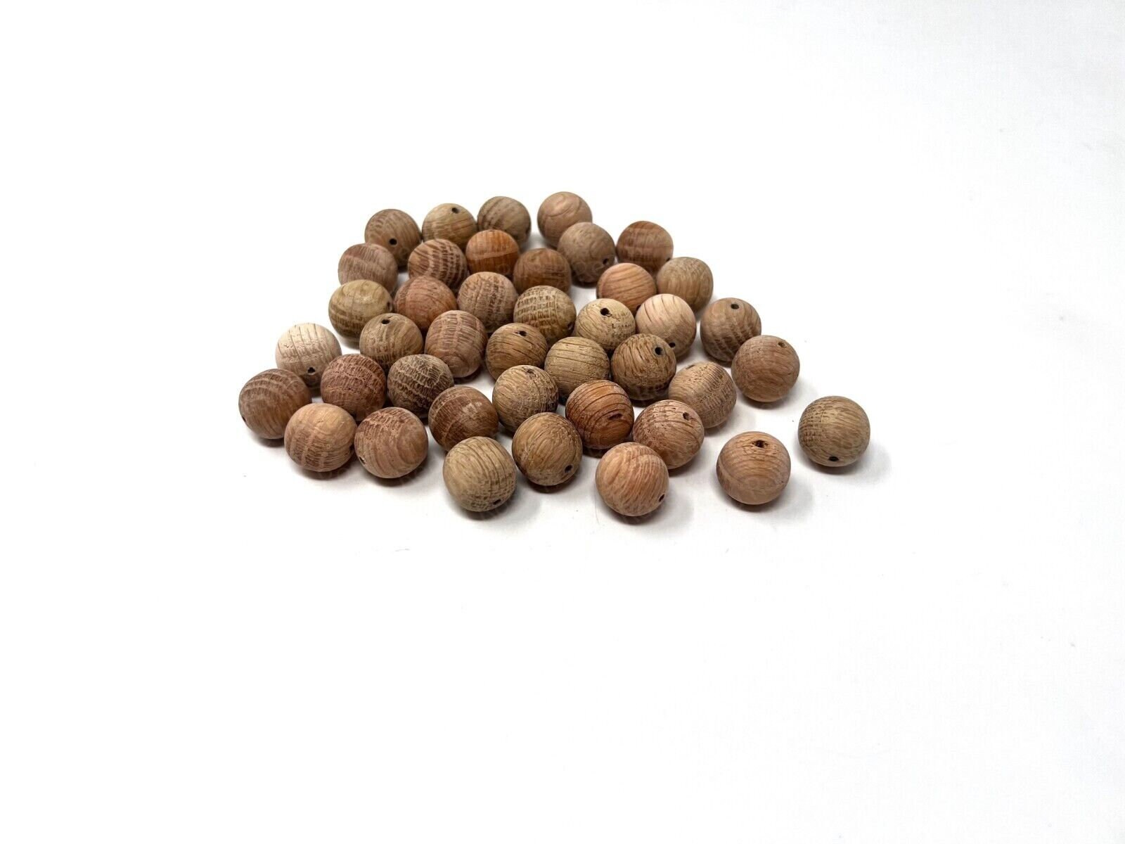 10 X Solid Oak Beads, Natural Wood Balls Craft, Round Oblong - Etsy