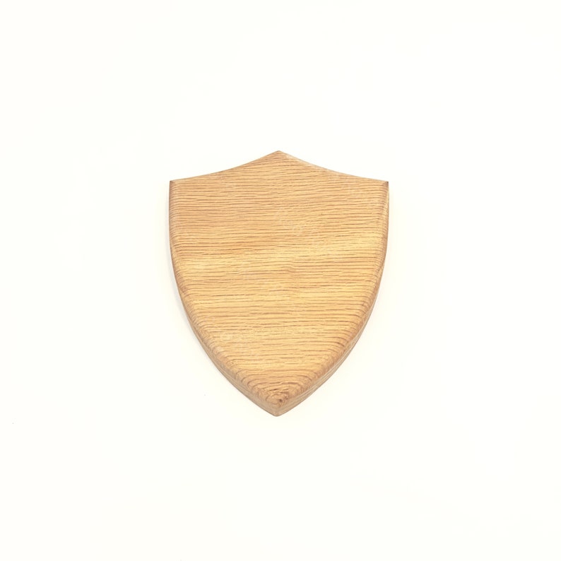 Solid Oak Shield Plaque Sign Blank Wooden Decoration Plinth Craft Stand ...