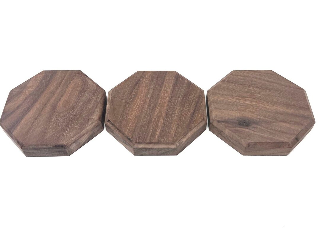 Solid Walnut Octagon Plaque Sign Blank Wooden Decoration Plinth Craft ...