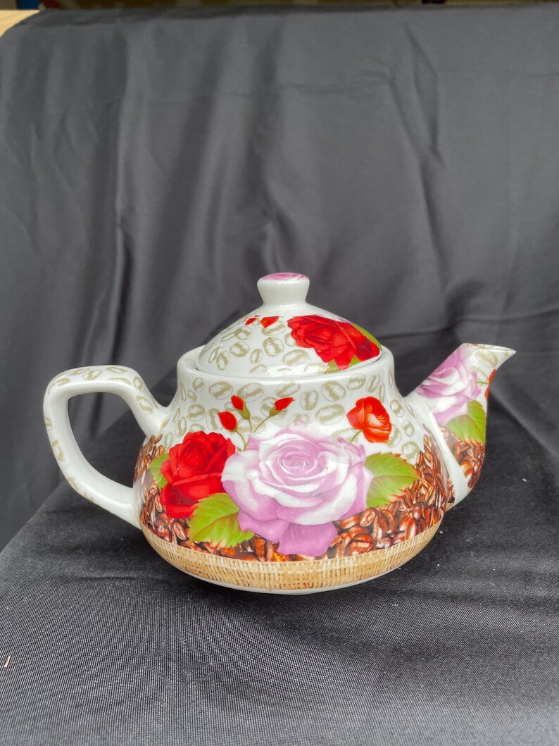 Floral Ceramic Teapot - Etsy