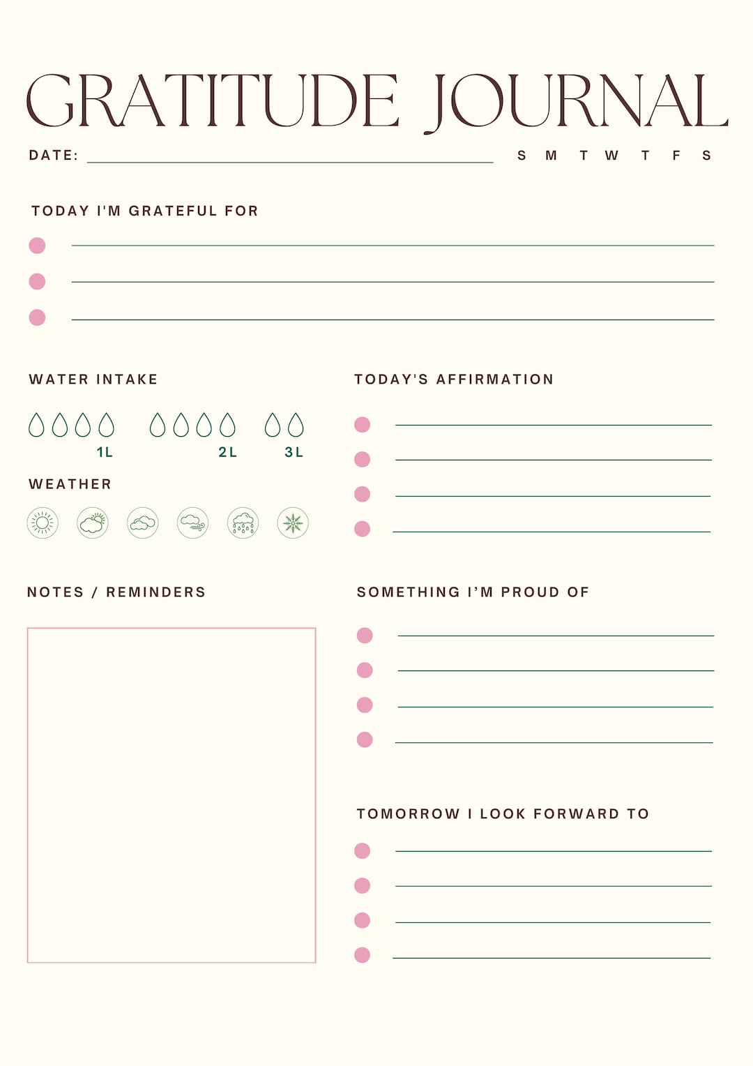 Daily Gratitude Journal - Etsy