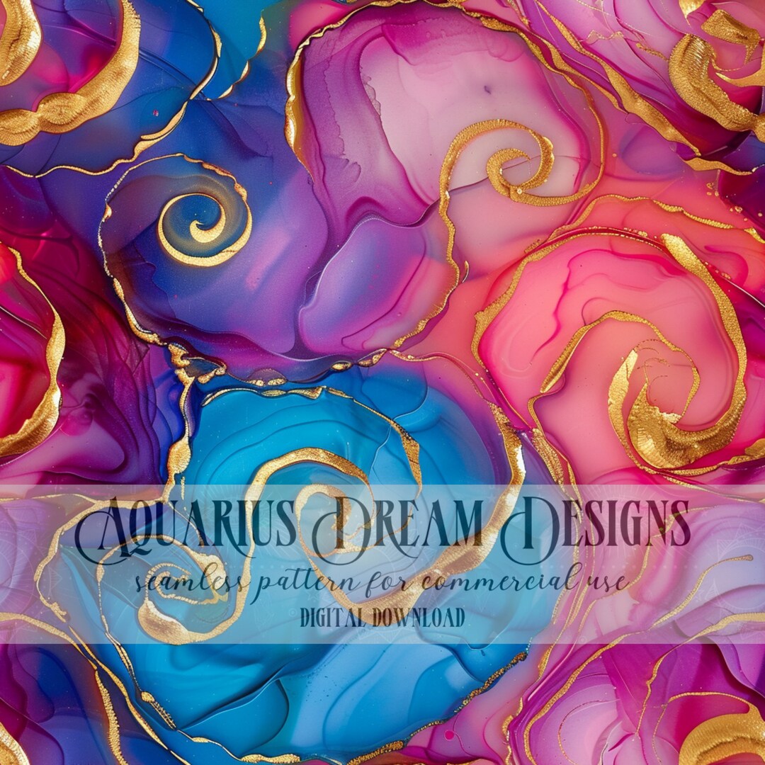 Alcohol Ink Gold Swirls Seamless File, Alcohol Ink Seamless Pattern ...