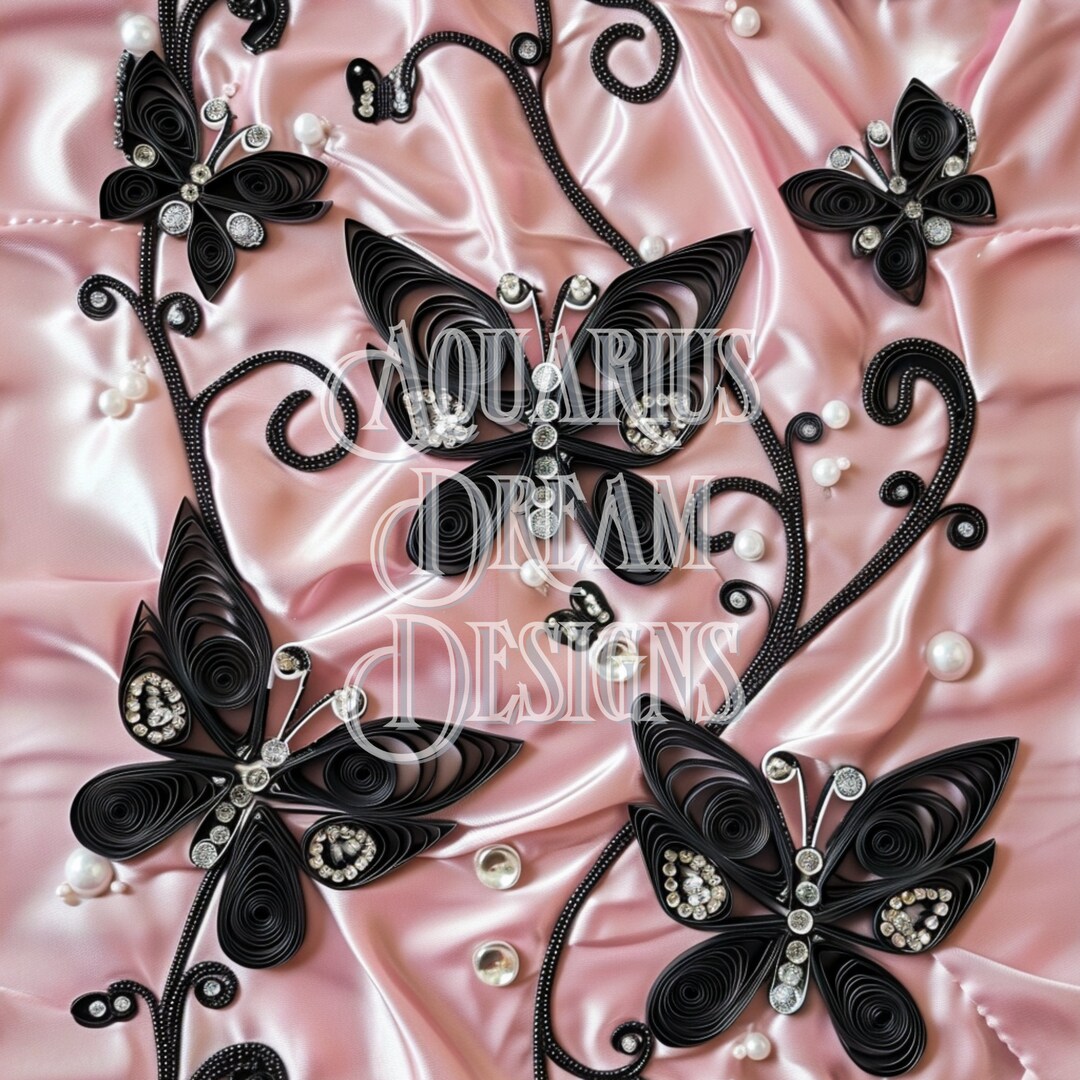 Quilling Seamless File, Quilling Butterflies Seamless Pattern, Quilling ...