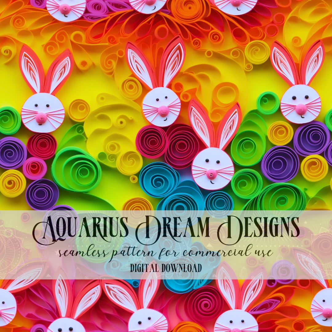 Quilling nahtlose Datei, Quilling Osterhasen nahtlose Muster, Quilling ...