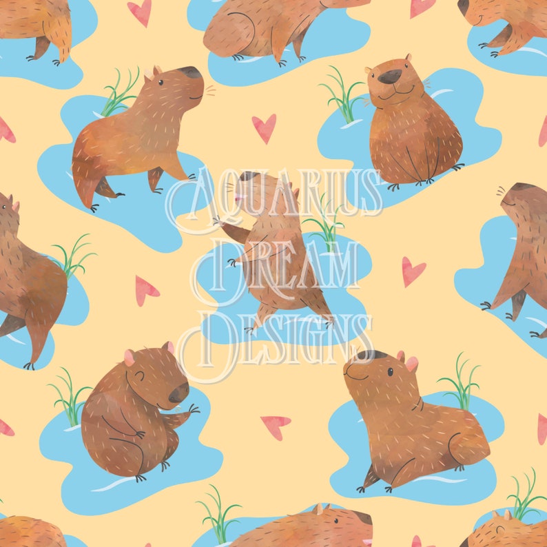 Capybara Pattern Cute Capybara Seamless Pattern for Fabric - Etsy Capybara Pattern Cute Capybara Seamless Pattern for Fabric - Etsy