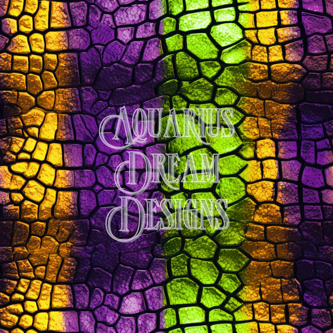Mardi Gras Alligator Print Seamless Pattern, Crocodile Skin Seamless ...
