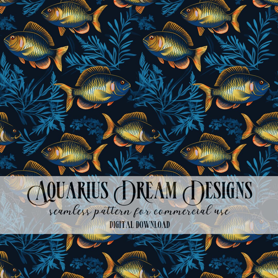 Bluegill Fish Seamless File, Fishing Pattern, Fishing Seamless Pattern ...