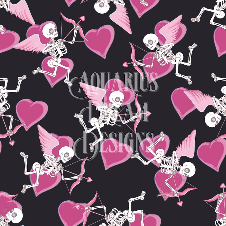 Pastel Goth Pattern Pastel Goth Valentine Seamless Pattern for Fabric ...