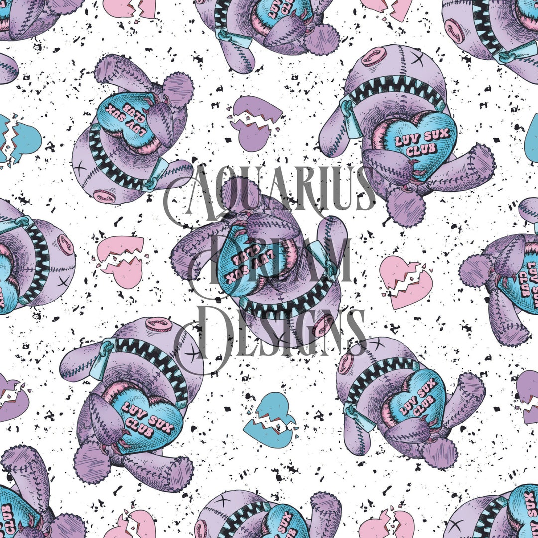 Anti Valentine Pastel Goth Seamless Pattern - Goth Valentine Pattern ...