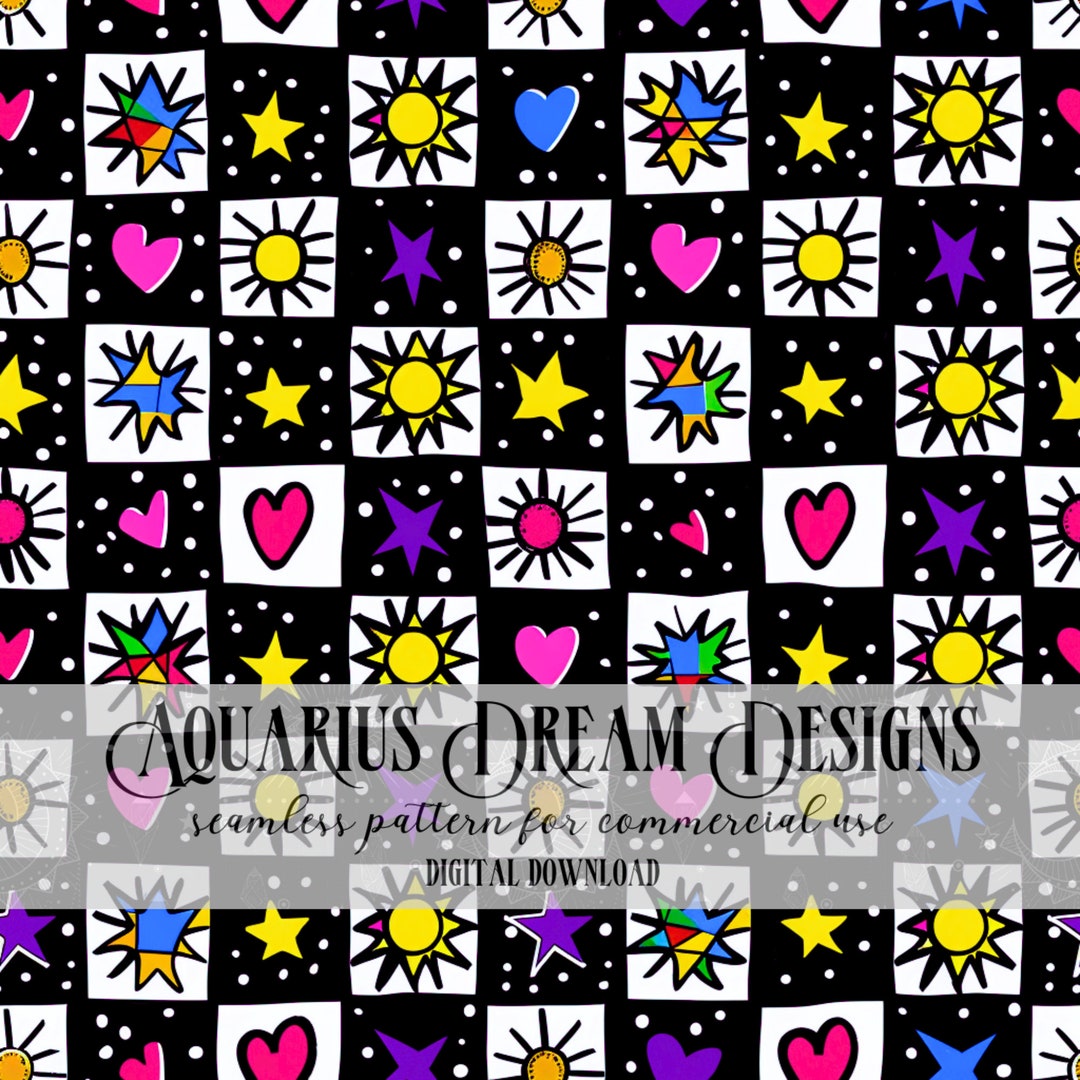 Retro 90's Seamless File, Y2K Seamless Pattern, Checkered Seamless ...