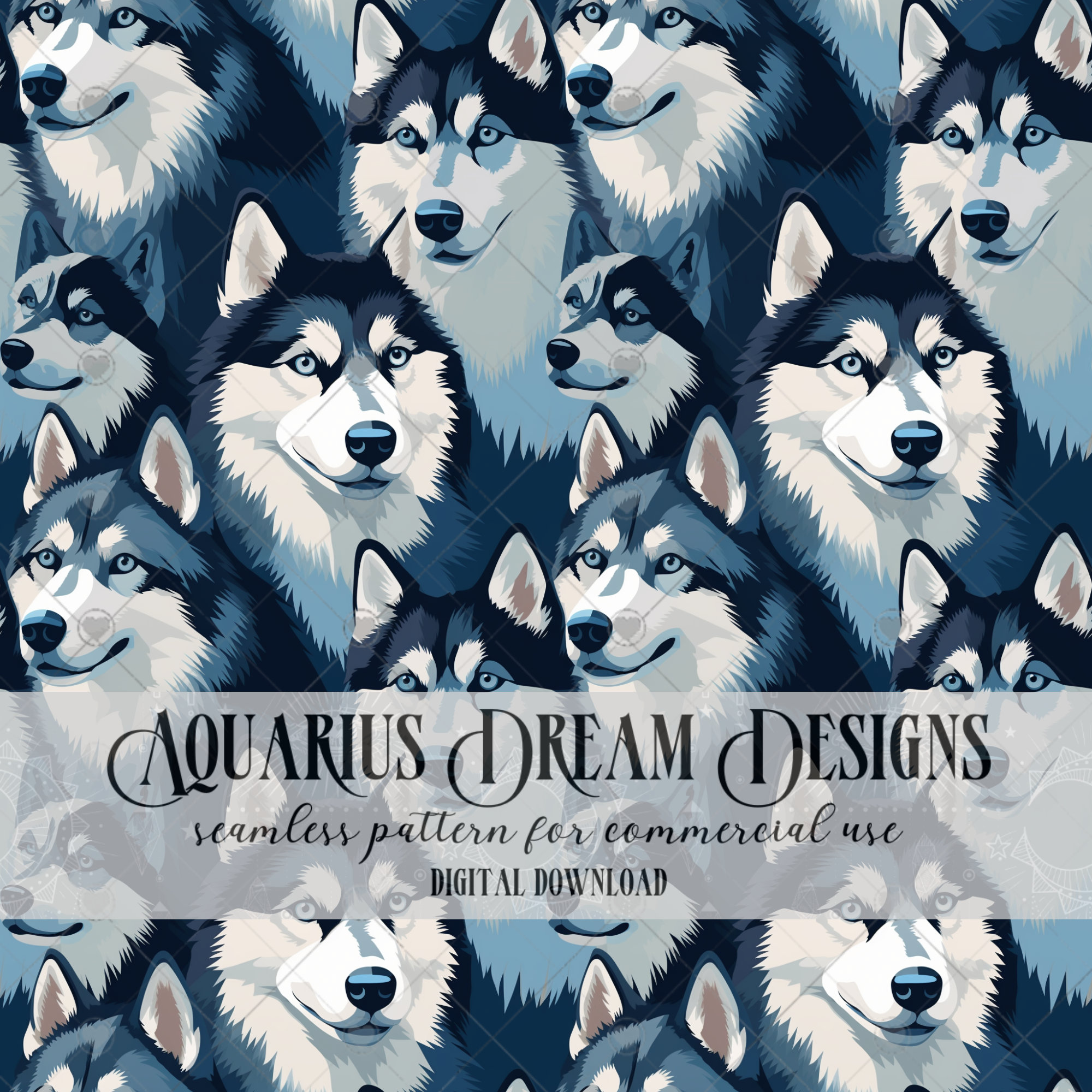 Huskies Seamless File, Dog Seamless Pattern, Husky Pattern, Husky ...