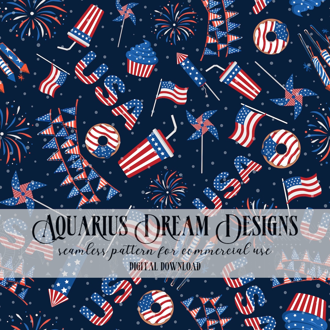 4th of July Seamless Pattern Fourth of July Pattern Summer - Etsy
