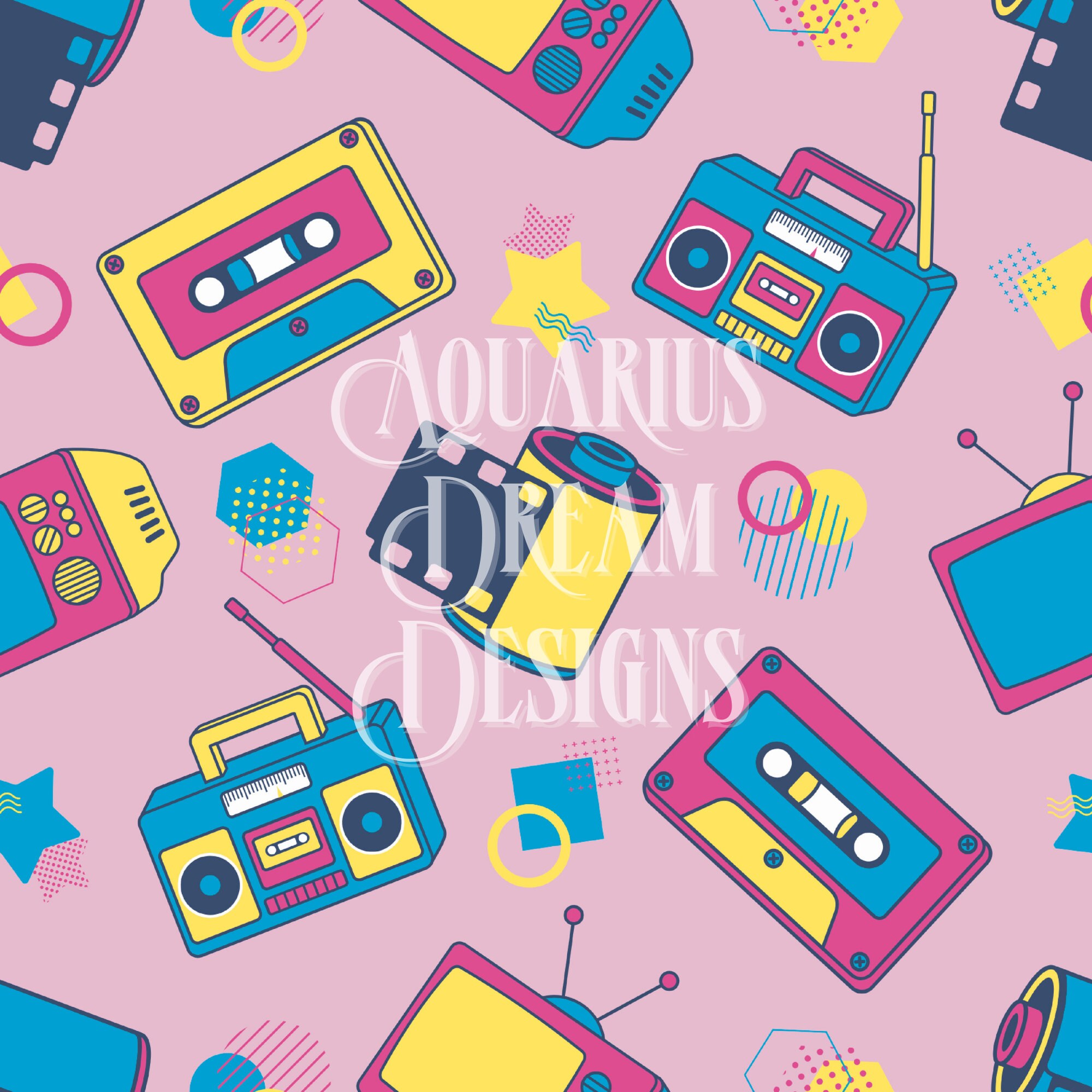 Cassette Tape Pattern 90s Vibes Seamless Pattern Y2K Seamless Pattern ...