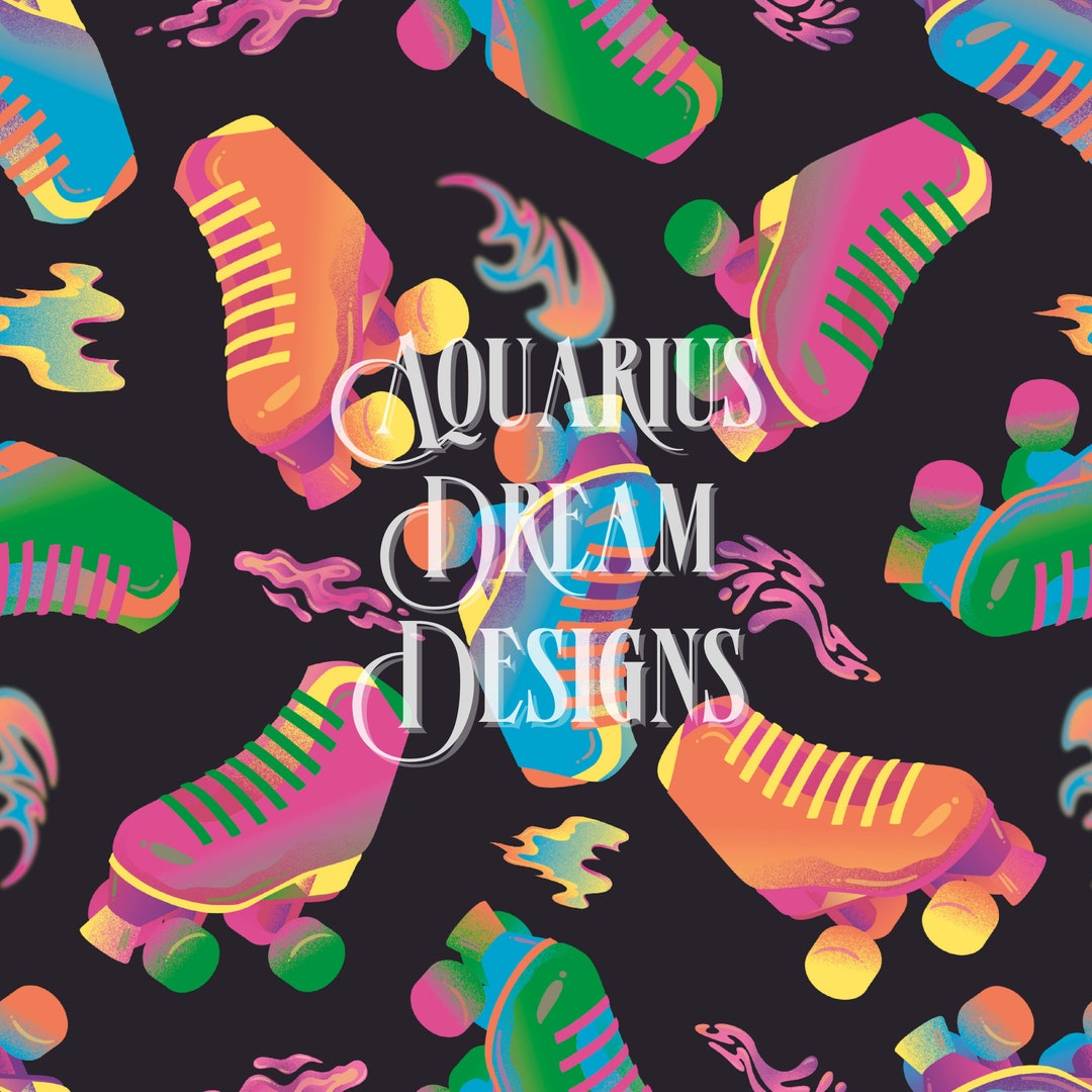 90s Digital Paper Roller Skates Seamless Background Y2K Pattern for ...