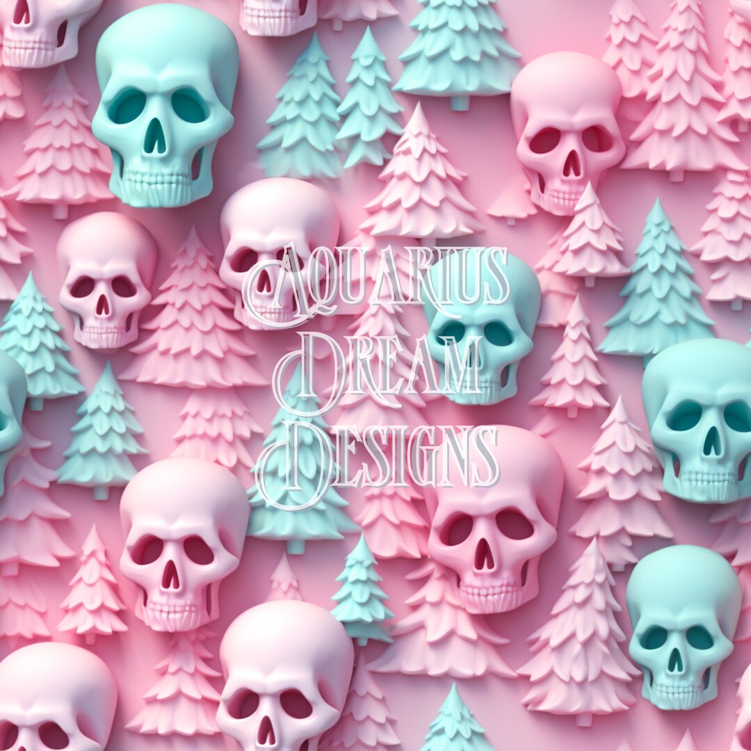 Pastel Goth Christmas Seamless Pattern, Goth Seamless File, Gothic ...