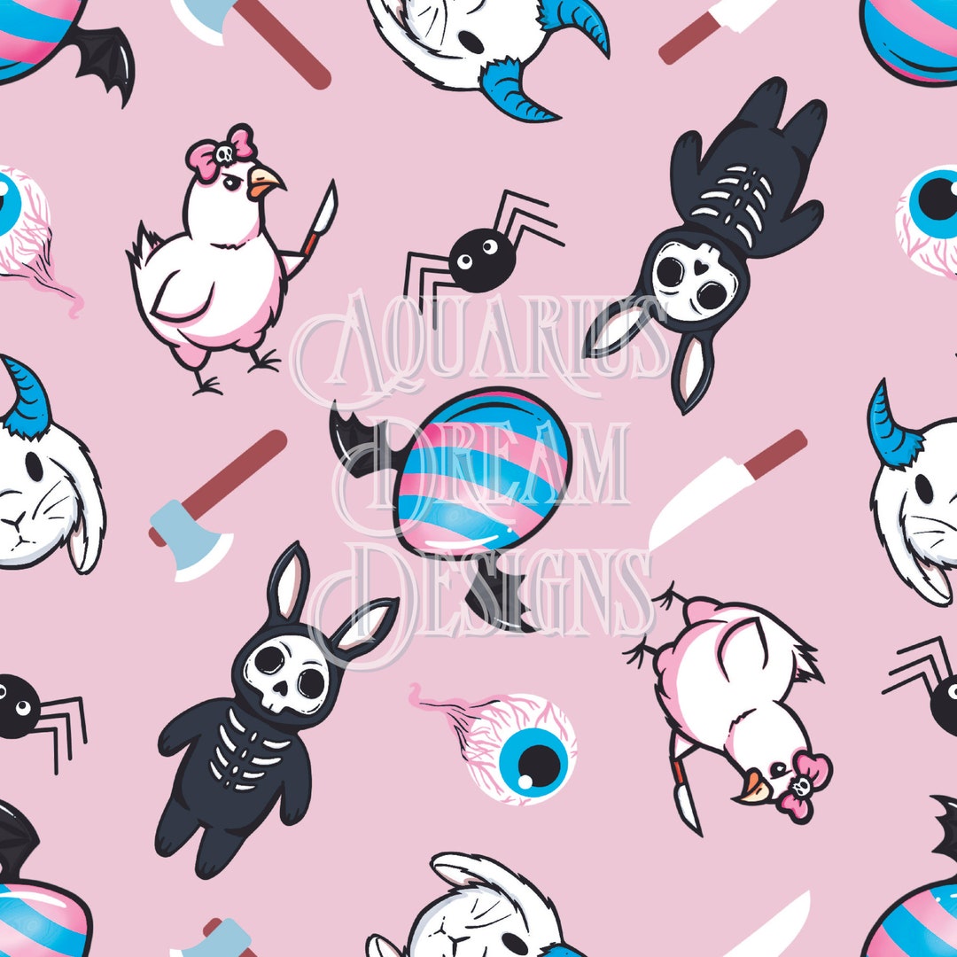 Easter Pastel Goth Seamless Pattern Goth Easter Pattern for Fabric or ...