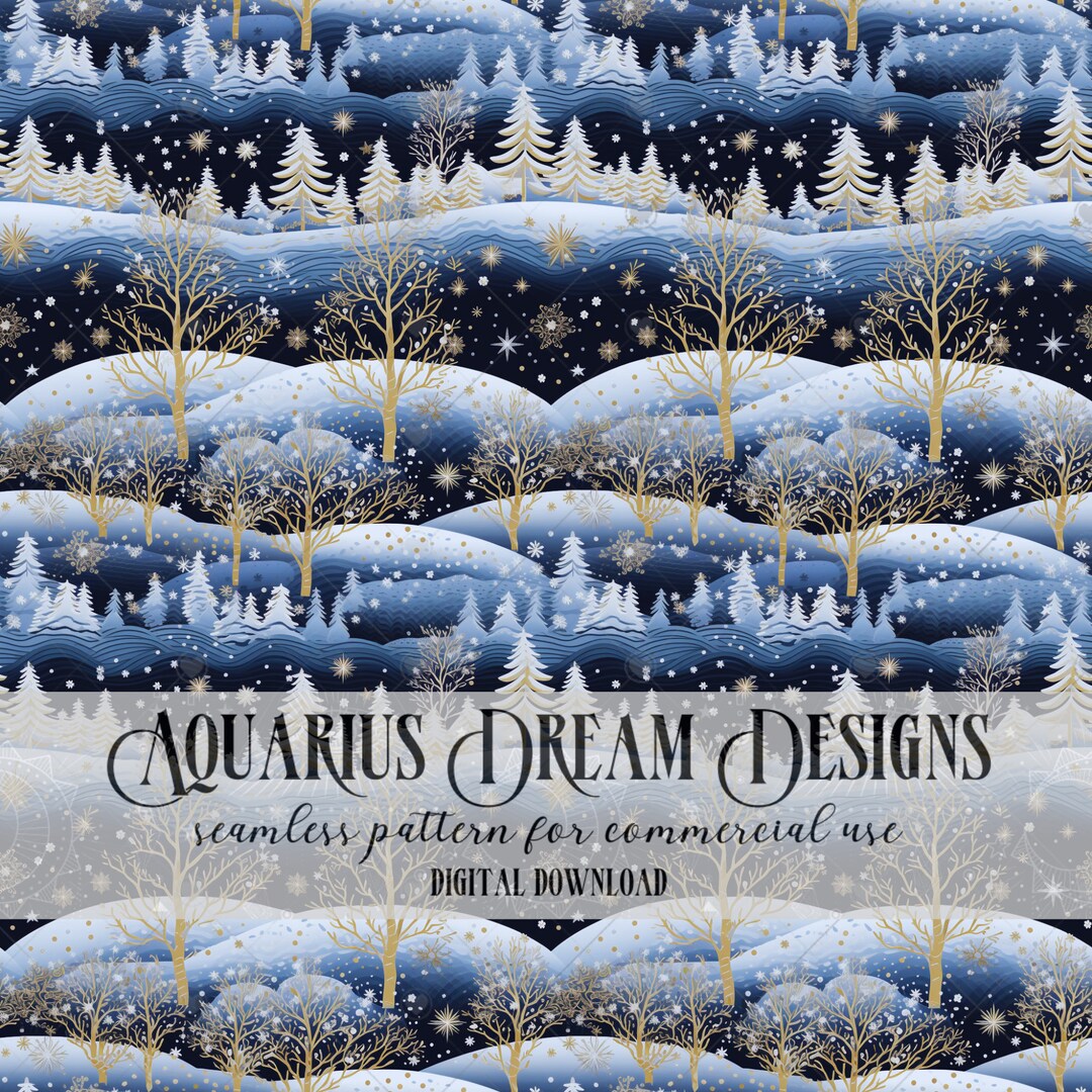 Christmas Seamless Pattern, Snowy Forest Seamless Christmas Forest ...